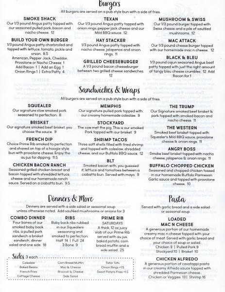 Full Service Restaurant In Tea SD - Squealer's Smoke Shack