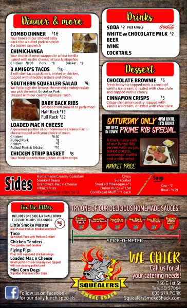 Full Service Restaurant In Tea SD - Squealer's Smoke Shack